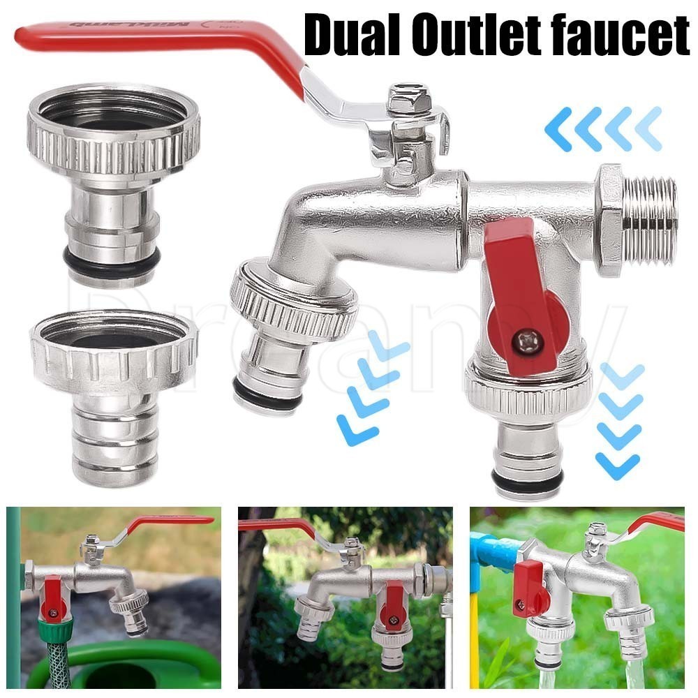 Double Spout Water Tap Joint - Double Outlet Water Faucet - Faucet ...