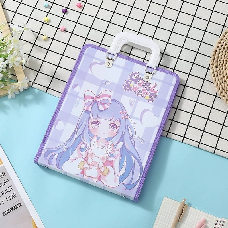 Vertical Portable Zipper Organ Bag A4 Large Capacity Exam Paper Storage ...