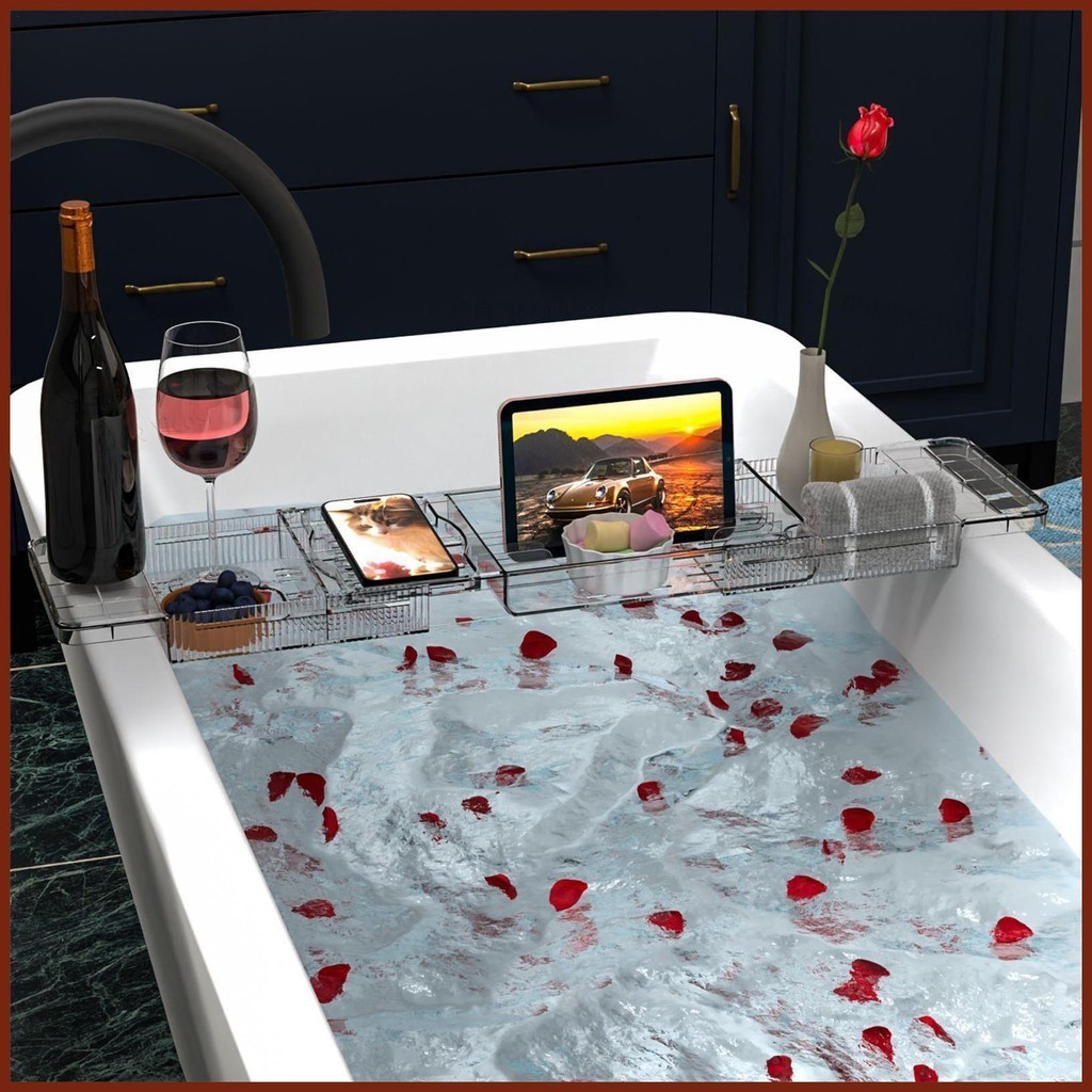 Tub Tray for Bathtub Expandable Bath Table Tray Bathtub Caddy Bath ...