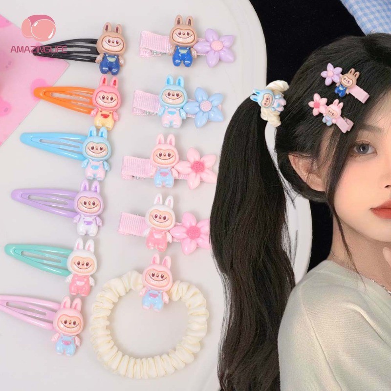 2/4 Pcs Cute Cartoon Sheep Labubu Hair Clips - Girls Kids Lovely Hair ...