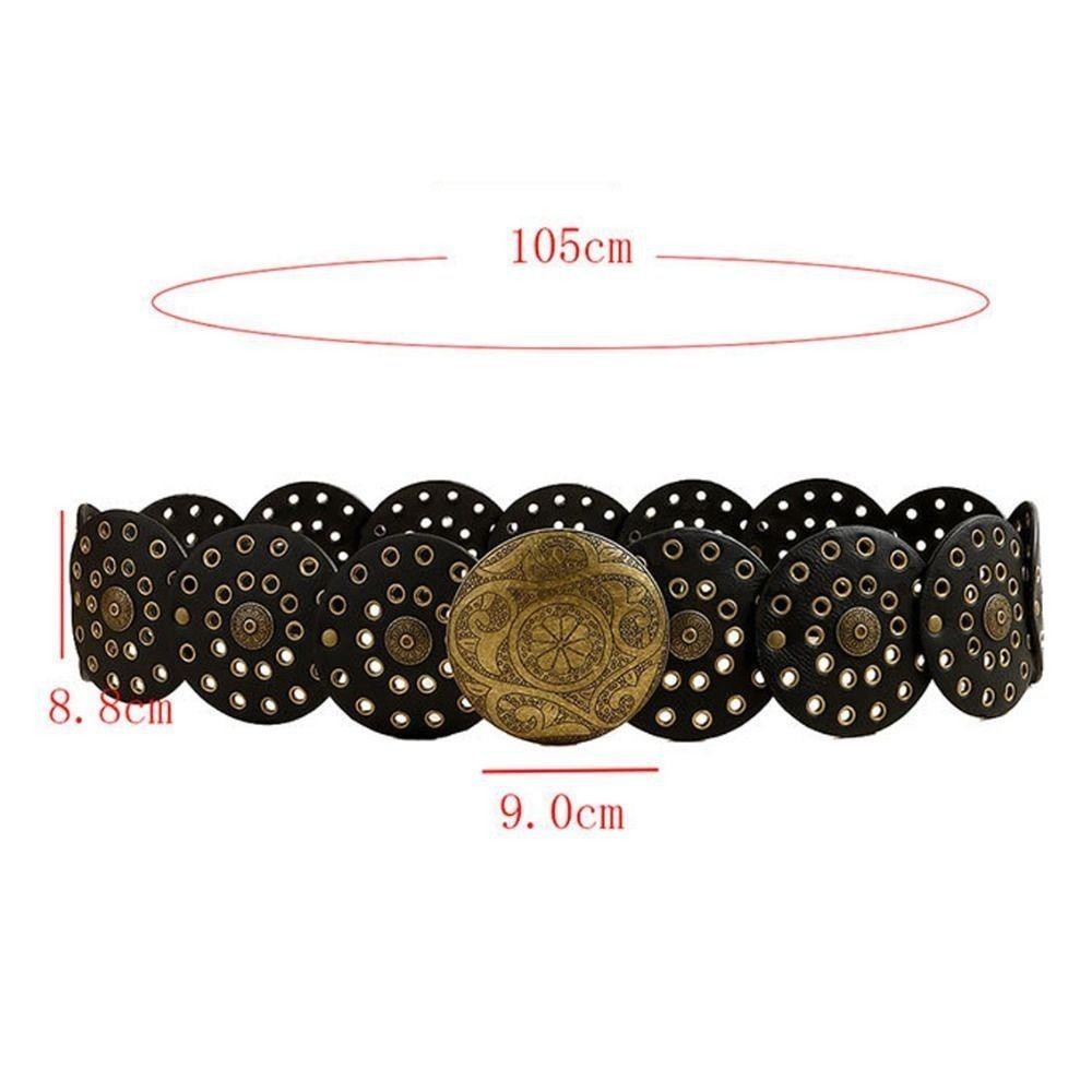 ESPO Round Disc Y2K Hollow Belt, Retro Metal Buckle Denim Western Women ...