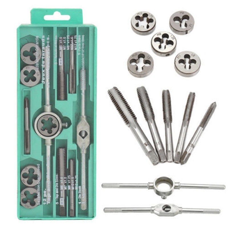 24 hours delivery 12PCS Threading Tap and Die Set Metric hand tap set ...