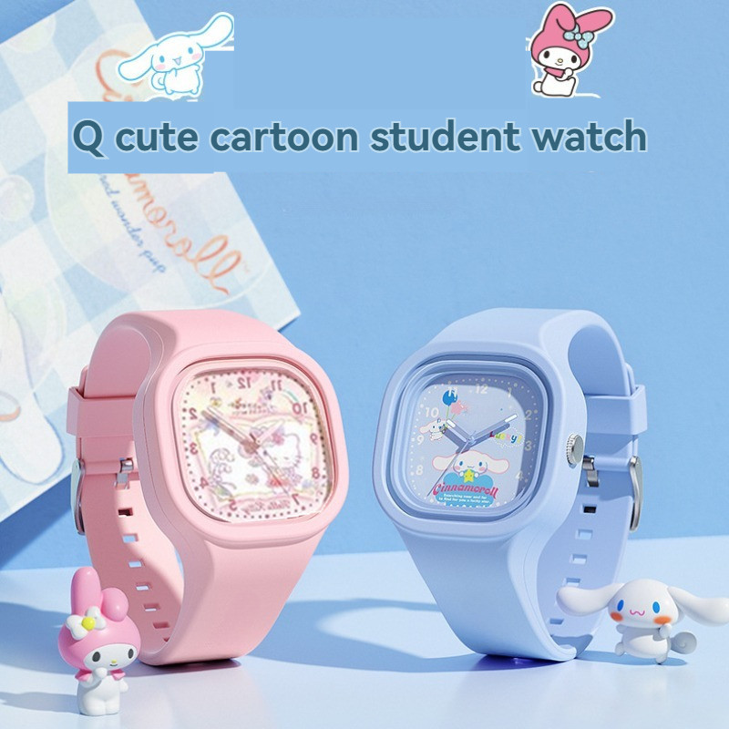 Sanrio Kids Watch Cartoon Quartz Cute Square Dial Watches Candy Color ...