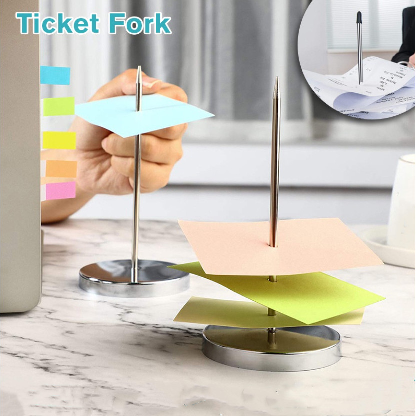 Metal Straight Rod Ticket Fork Spike Stick Menu Holder Paper Pin Paper ...