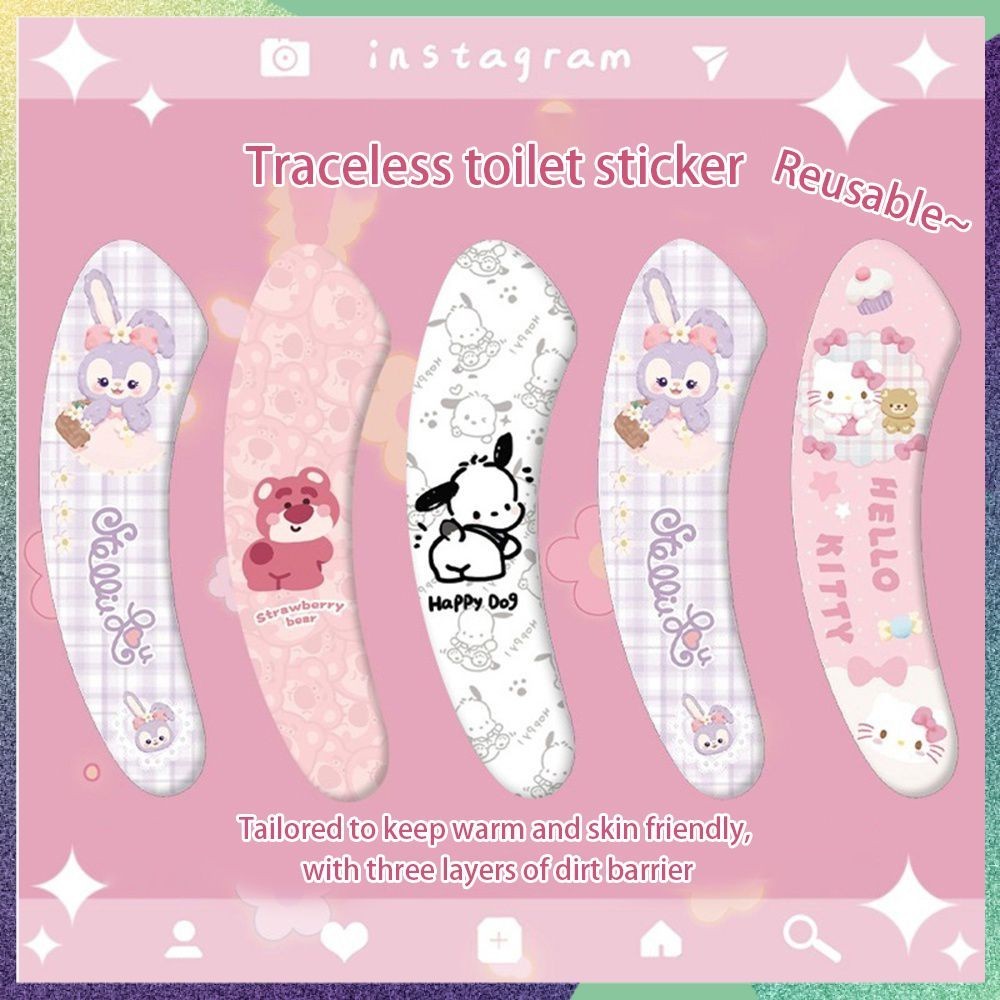 Sanrio genuine Kuromi toilet seat Yuji dog paste cartoon toilet sticker ...