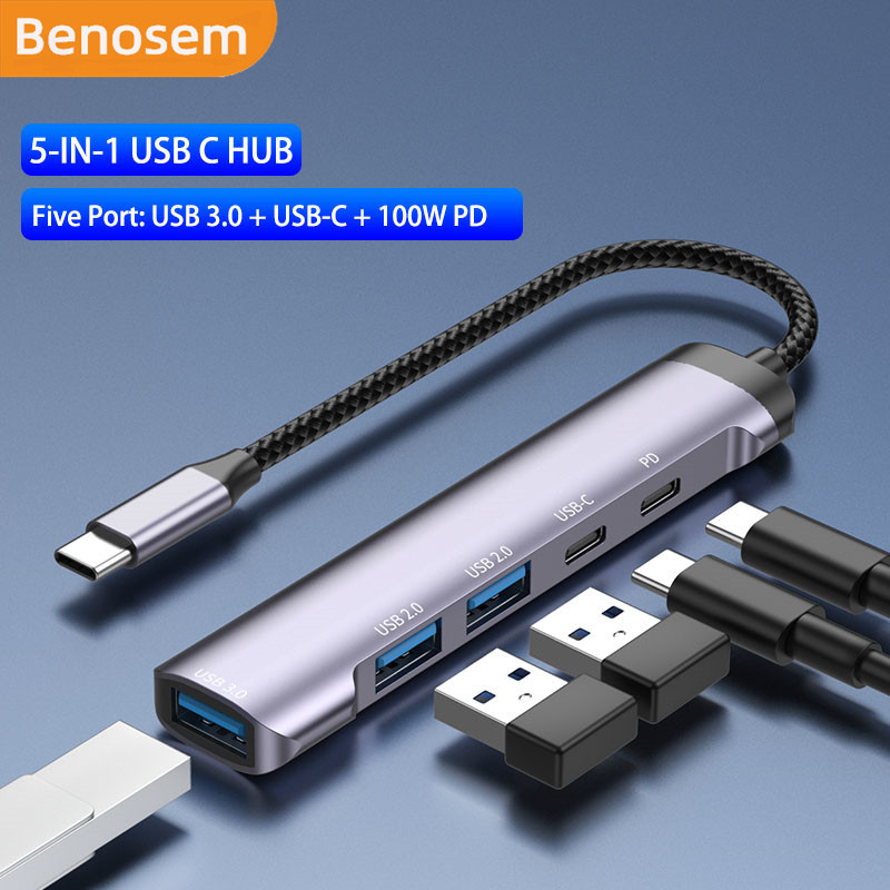 Universal Multi-port Connector Type C HUB 5-In-1 High-speed USB 3.1 ...