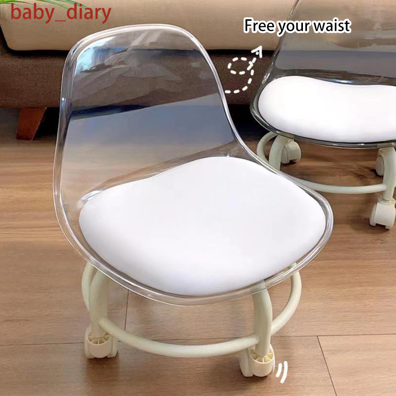 Acrylic Stool Chair Thick Plastic Chair Transparent Shoe Changing Stool ...