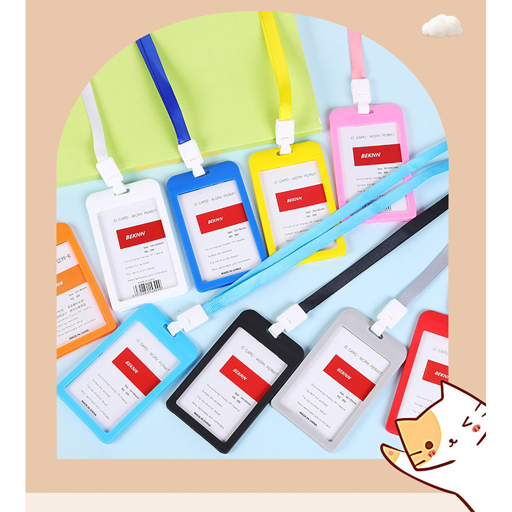 Colored Single-Sided Transparent ID Card With Waterproof Hanging Rope ...