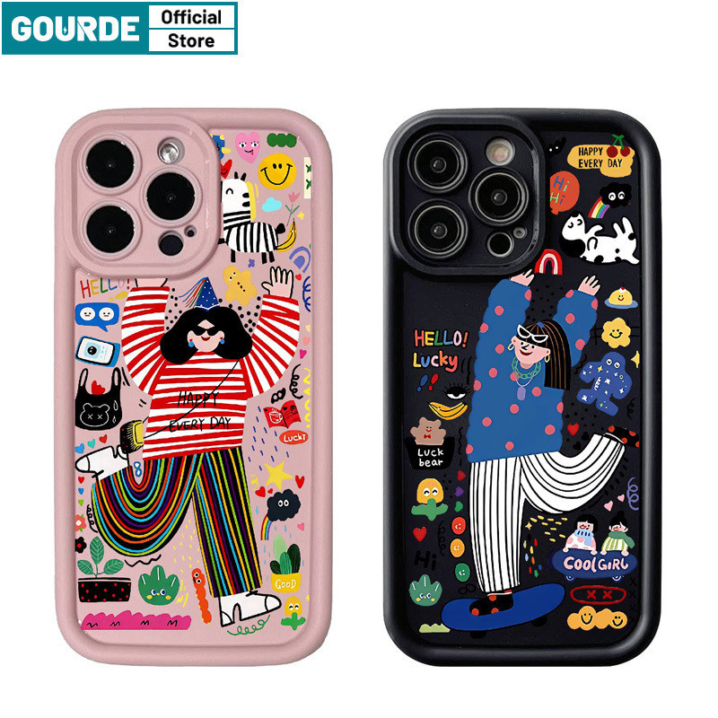 Gourde Funny Cute Casing Weird Girl Pattern Phone Case for Iphone 15 14 ...