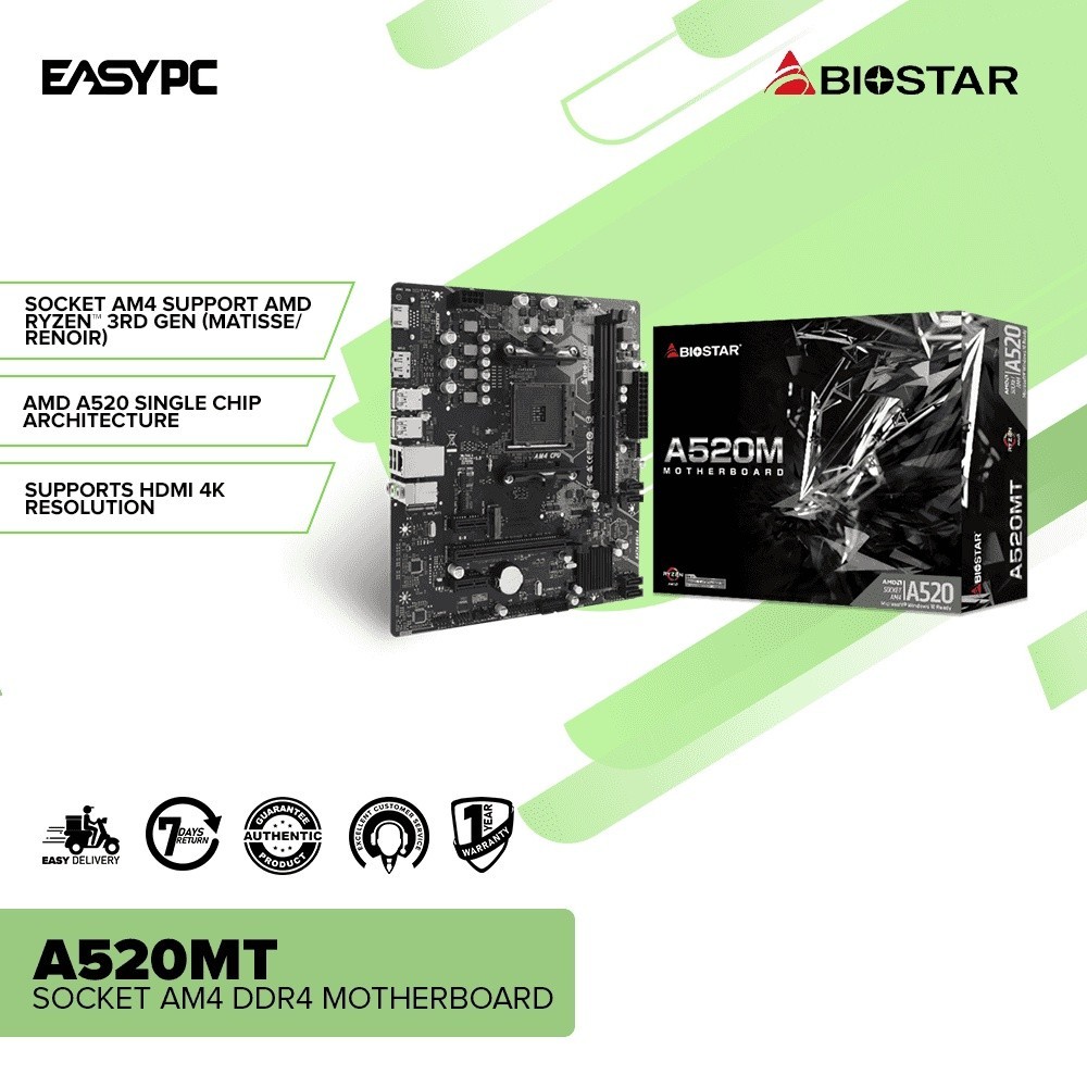 EasyPC| Biostar A520MT/A520MH/ A520MS socket AM4 DDR4 Motherboard ...