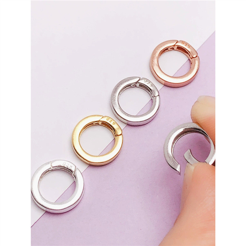 925 Fine Silver Lock Necklace Buckle Connector Ring Buckle Bracelet ...