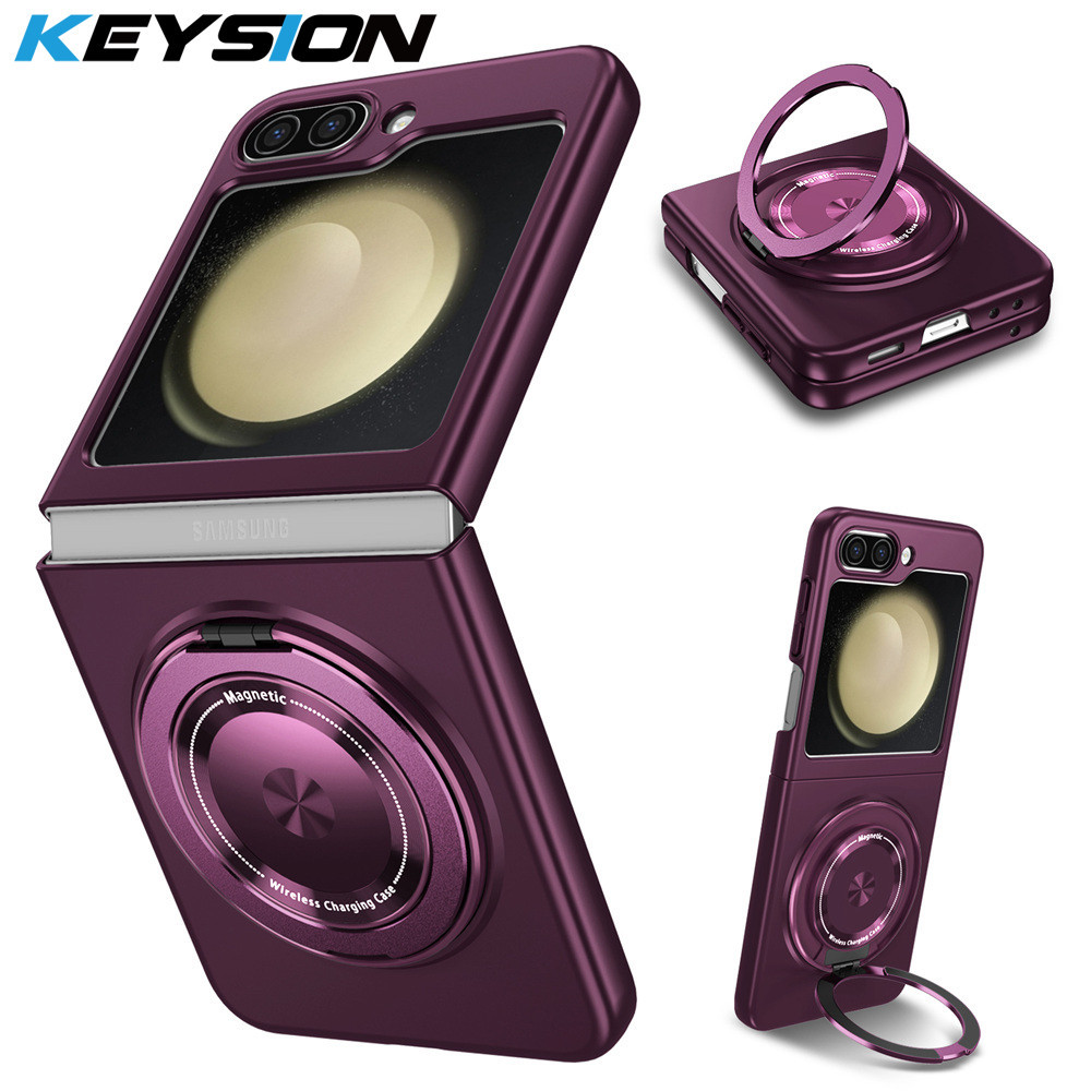 KEYSION Case for MagSafe for Samsung Z Flip 6 5 5G Hard Plastic Magnet ...