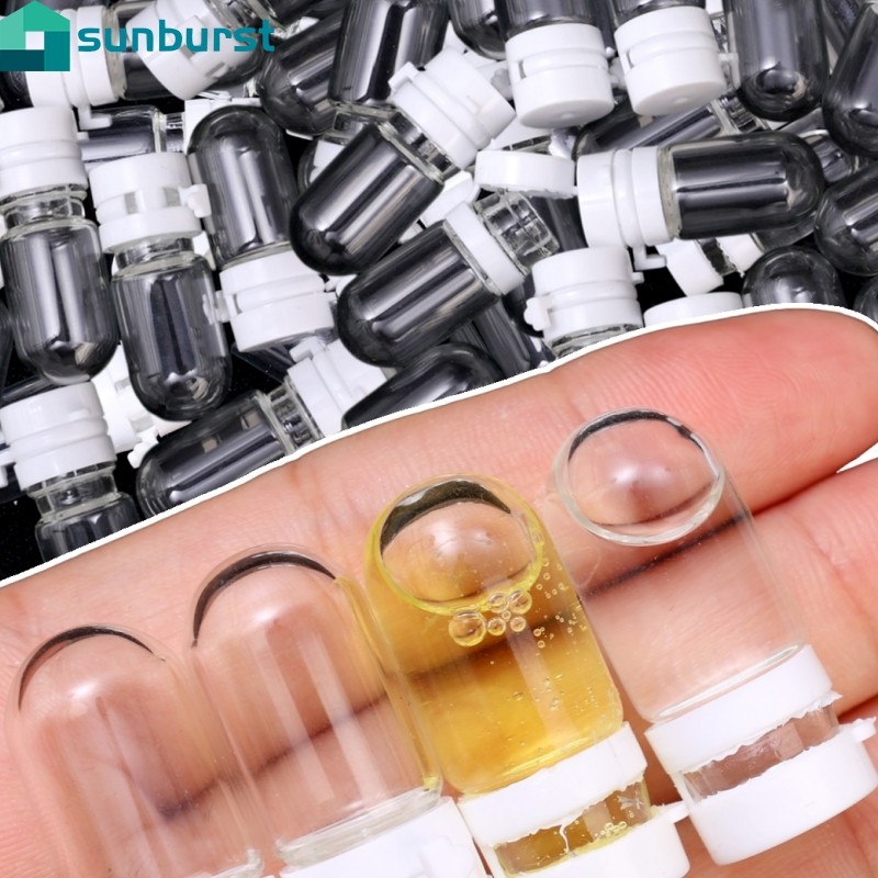 20Pcs Mini Clear Glass Bulb Bottle - Disposable Essential Oil Bottle ...