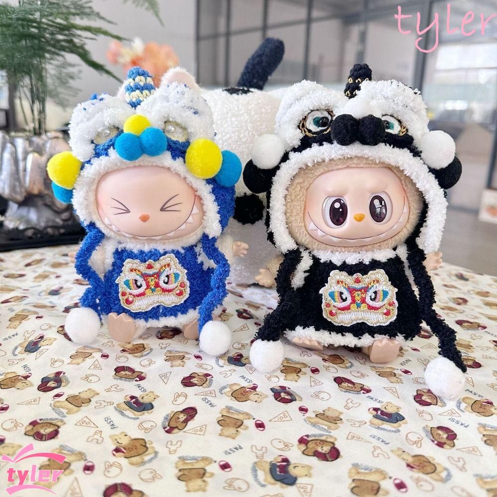 TYLER1 Sitting Labubu Doll Clothes, Chinese Style Lion Dance Set Labubu ...