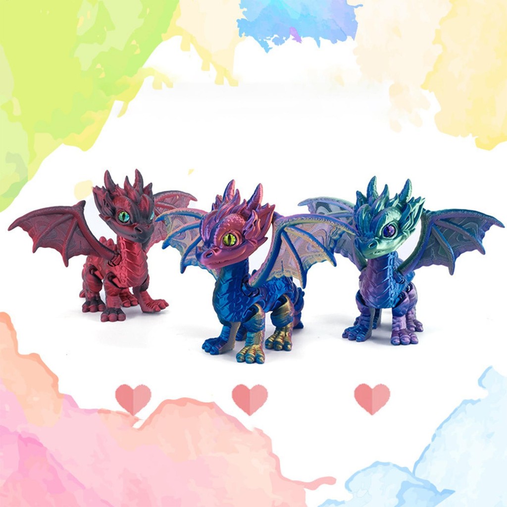 Western Dragon Fidget Toy Cute Articulated Dragon 3d Printed Dragon ...