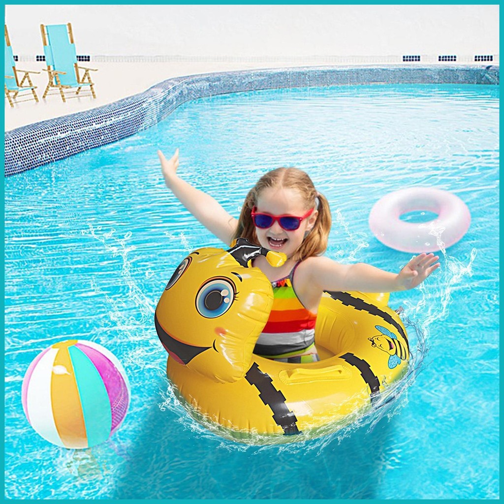 Baby Pool Float Inflatable Swimming Ring Cartoon Baby Floaties Fun Bee ...