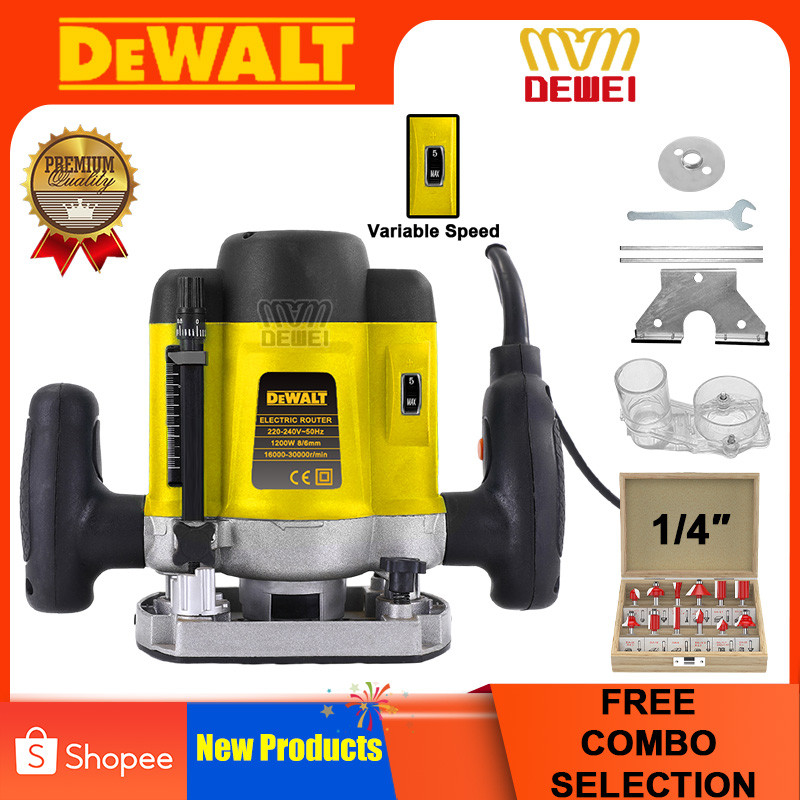 DeWALT Plunge Router 1200W Plunge Wood Router 1/4 inches DWE3608 6-8 mm ...