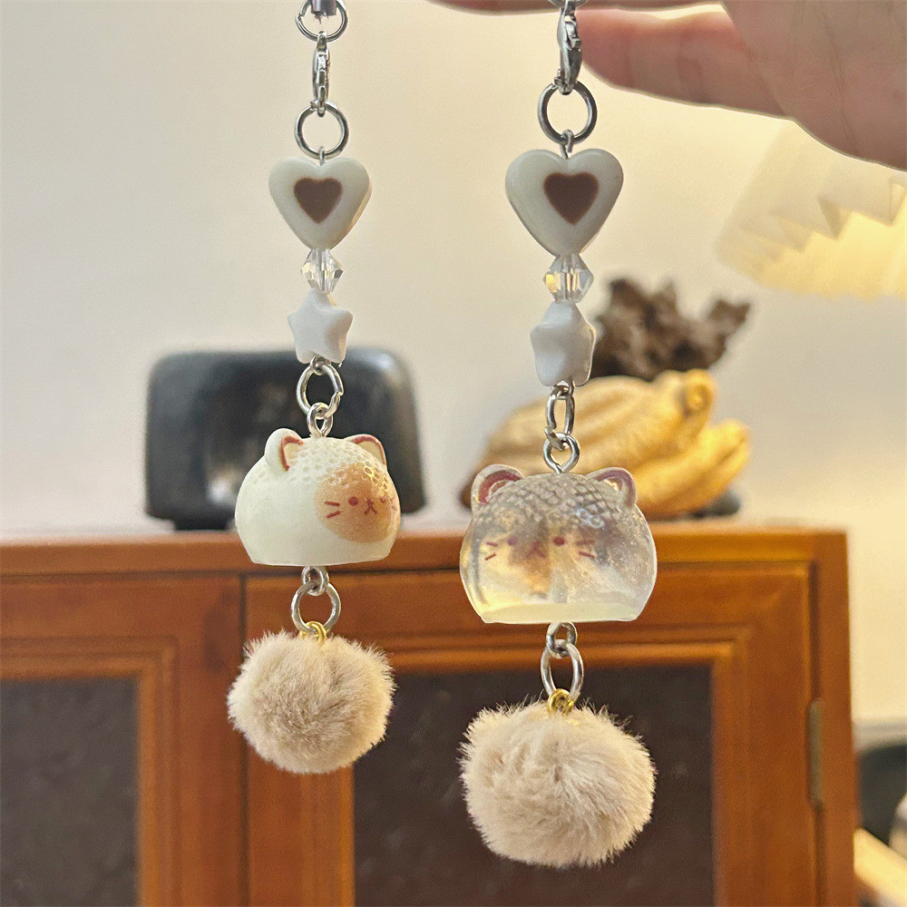 Cute Hairball Three-dimensional Cat Bag Hanging Decoration Creative ...