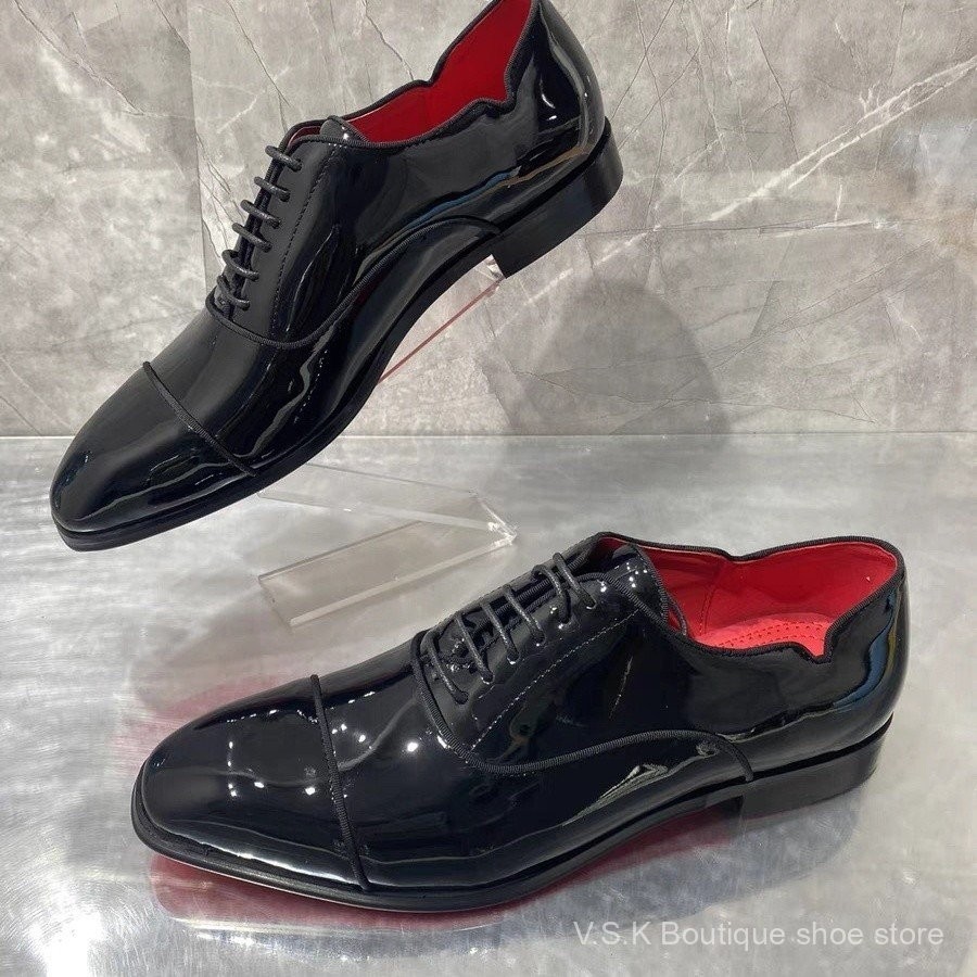 CL Patent Leather Red Sole Casual Business Leather Shoes Formal Men's ...