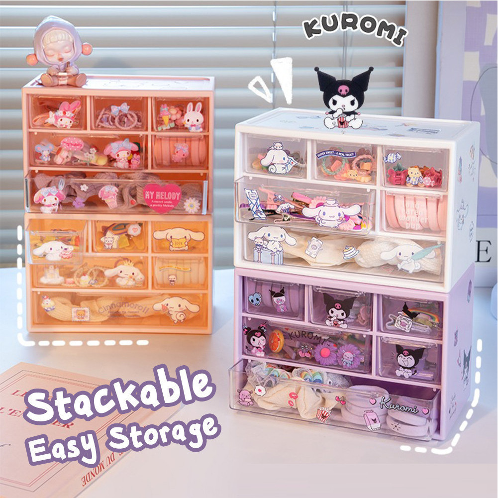 Sanrio Mini Drawer Storage Plastic Study Desk Organizer Necklace Ring ...