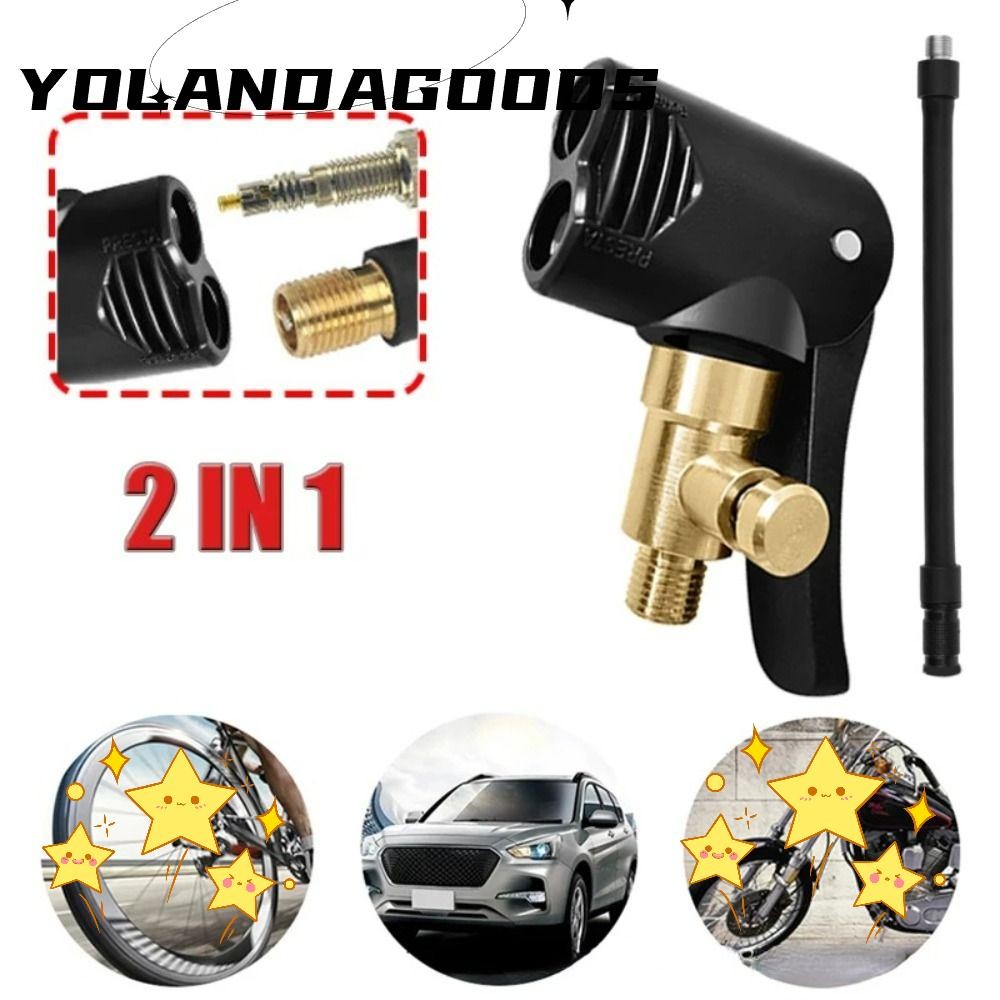 YOLA Tire Inflation Valve Adapter, Schrader/Presta Valve Portable Tire ...