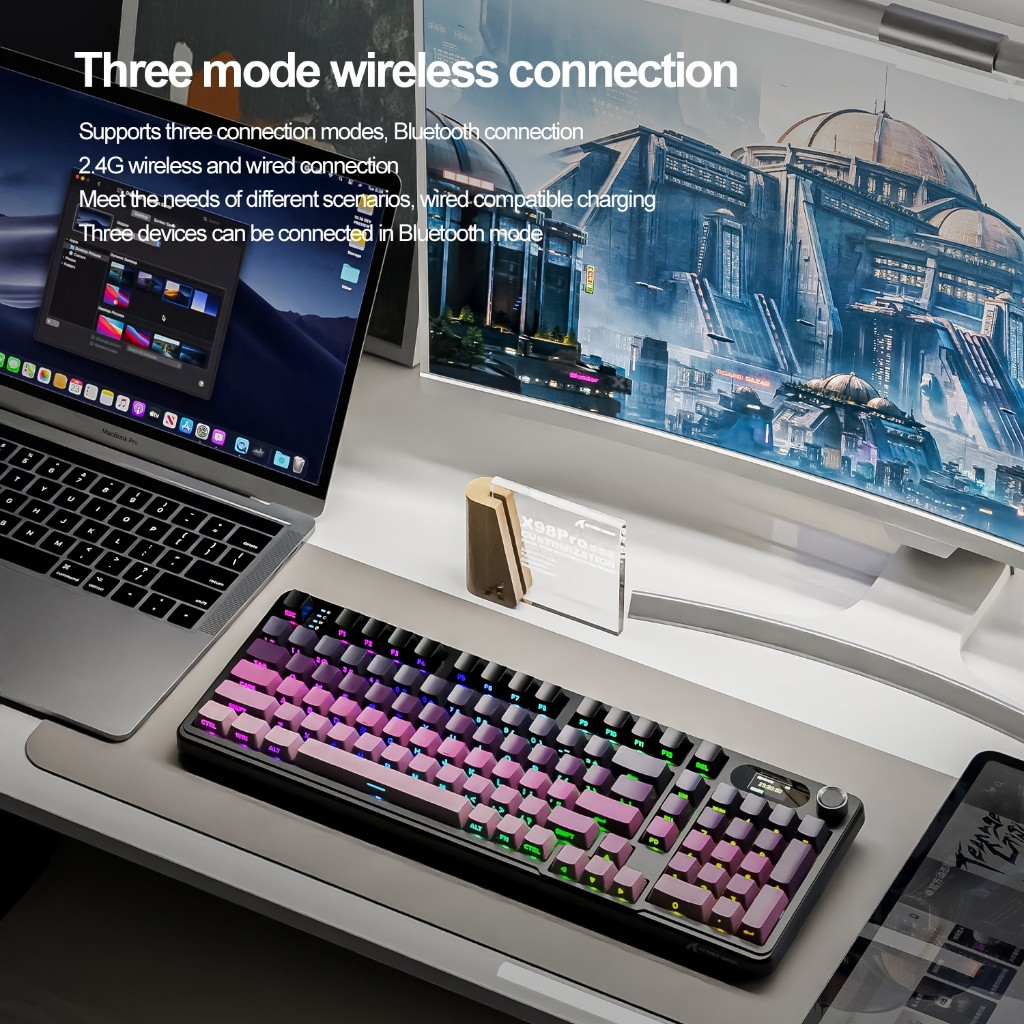 Attack Shark X98 Pro Tri Mode 95% Wireless RGB Backlit Gasket Hot ...