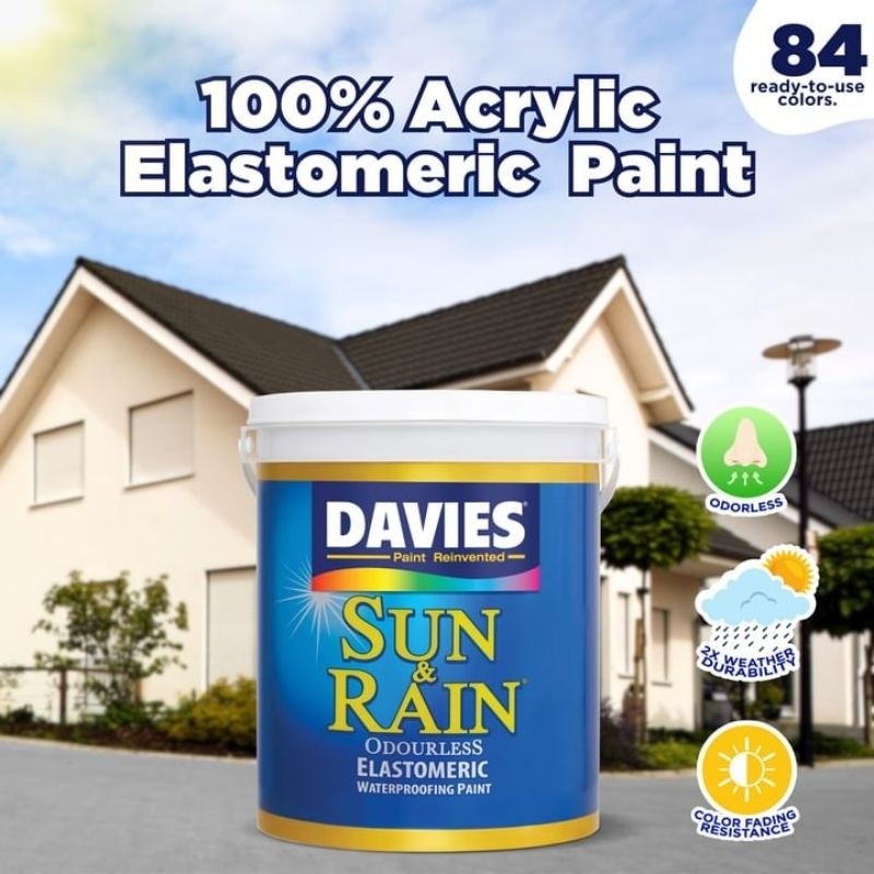 DAVIES SUN AND RAIN PINTURA PANG CEMENT WATERBASED ELASTOMERIC PAINT ...