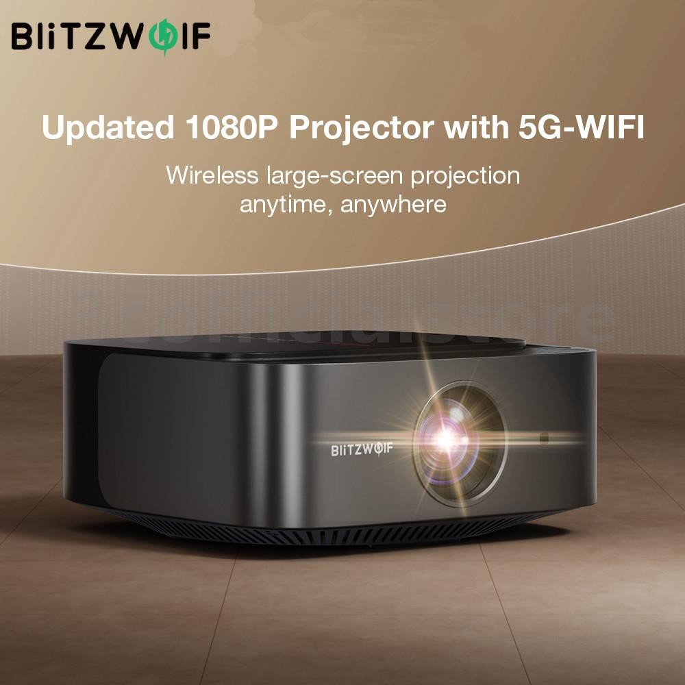 Blitzwolf V10 3" LCD Projector 120-Inch Screen Wireless Cast Screen 5G ...