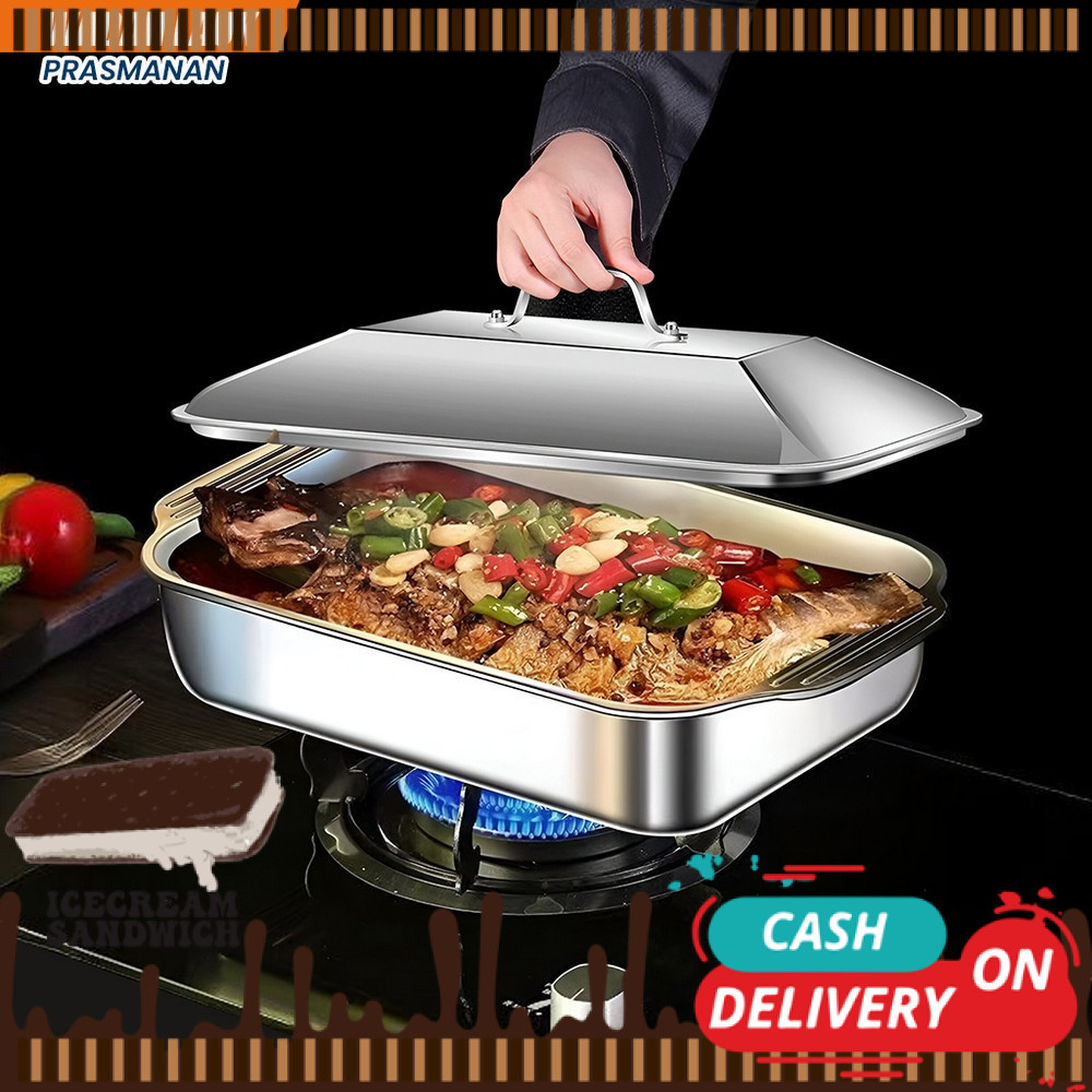 Stainless Pan Set Lid Side Dish Serving Container Luxury Buffet ...