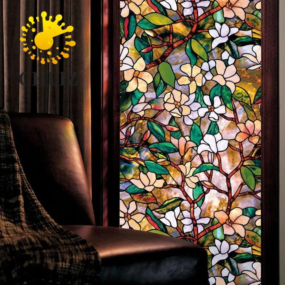 CHLIZ Magnolia Stained Glass Window Filmwindow Privacy Film, 45CM ...