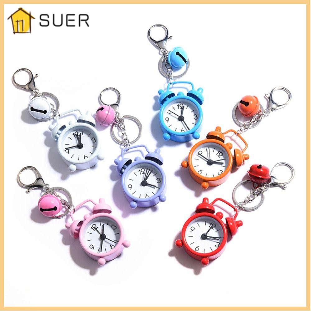 SUER1EN Alarm Clock Keychain, Creative Portable Car Ornament, Cute ...