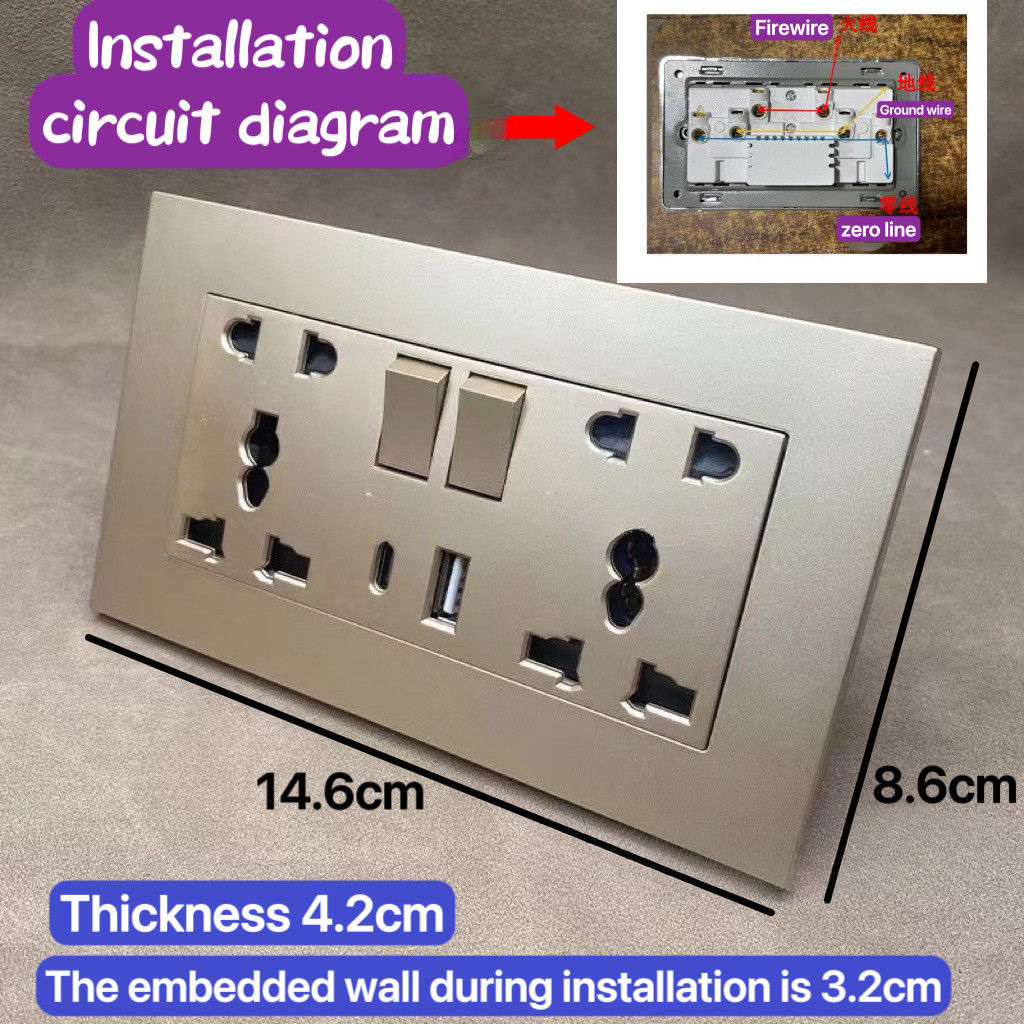 【Spot on sale+High quality】 five-hole with switch USB+type-c luxury PC ...