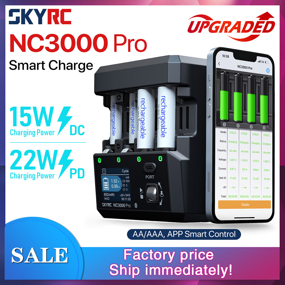 【Original】SkyRC NC3000 Pro NiMH NiCd Battery Charger LED APP Control ...