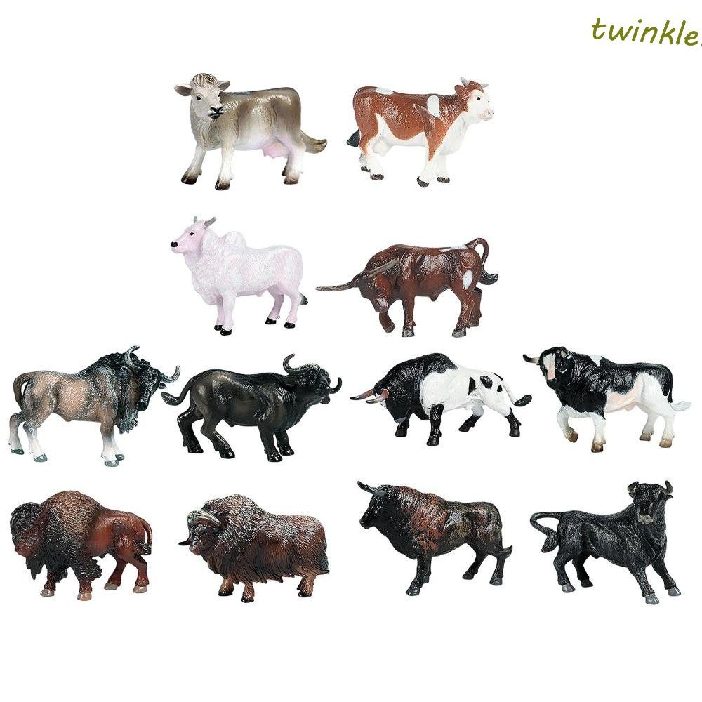 TWINKLE1 Cattle Figurine, Simulated Realistic Milk Cow Model, Garden ...