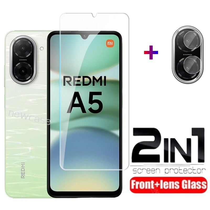 2in1 Screen Protector Tempered Glass For Redmi A5 A4 A3 Pro X 4G 5G ...
