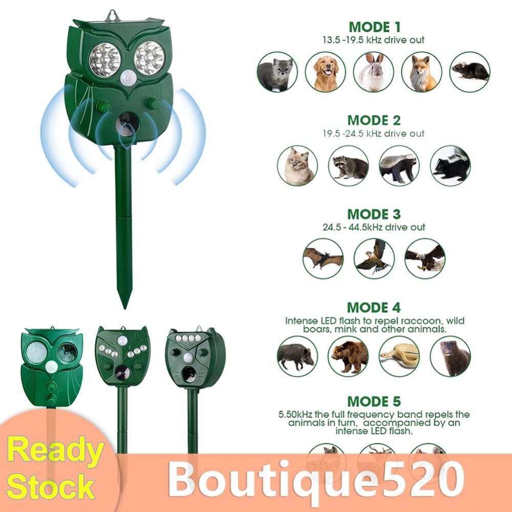 Solar Powered Ultrasonic Animal Repeller Waterproof Motion Sensor for ...