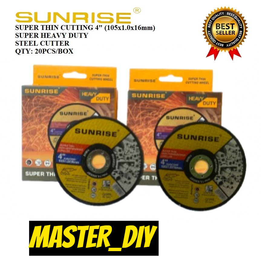 SUNRISE SUPER HEAVY DUTY SUPER THIN CUTTING DISC 4" LONG LASTING 20 ...