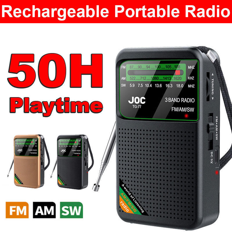 Rechargeable Portable Radio With Long Battery Life Multifunction Full ...