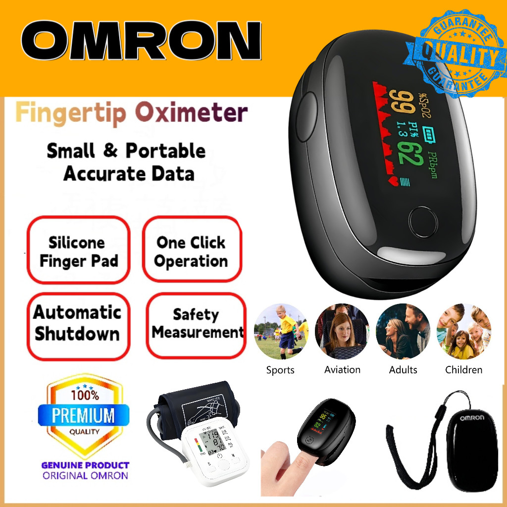 Omron Medical Pulse Oximeter Portable Fingertip Oxymeter Finger Health ...