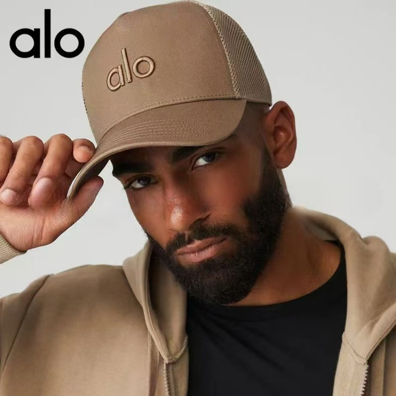 A alo Baseball Cap Embroidered Mesh Hard Top Hat Men's and Women's ...