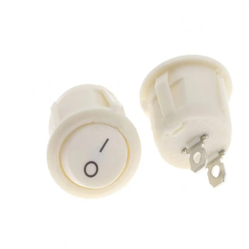 20mm Diameter Round Rocker Switches Black Mini Round 2 Pin ON-OFF ...