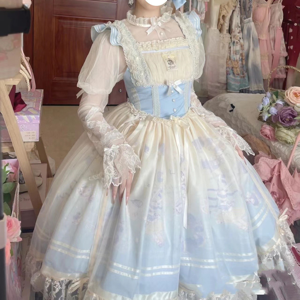Lolita Skirt Original Design Lolita Ballet Rabbit Fishbone jsk Gradient ...