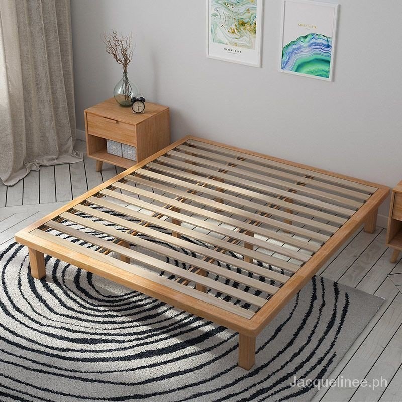 Full Solid Wood Bed without Bedside Bed Frame Tatami Short Bed1.2/1.5/1 ...