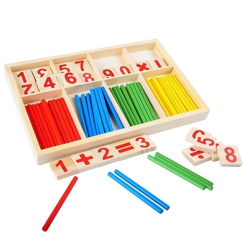 educational toys for kids wooden digital stick counting game color ...