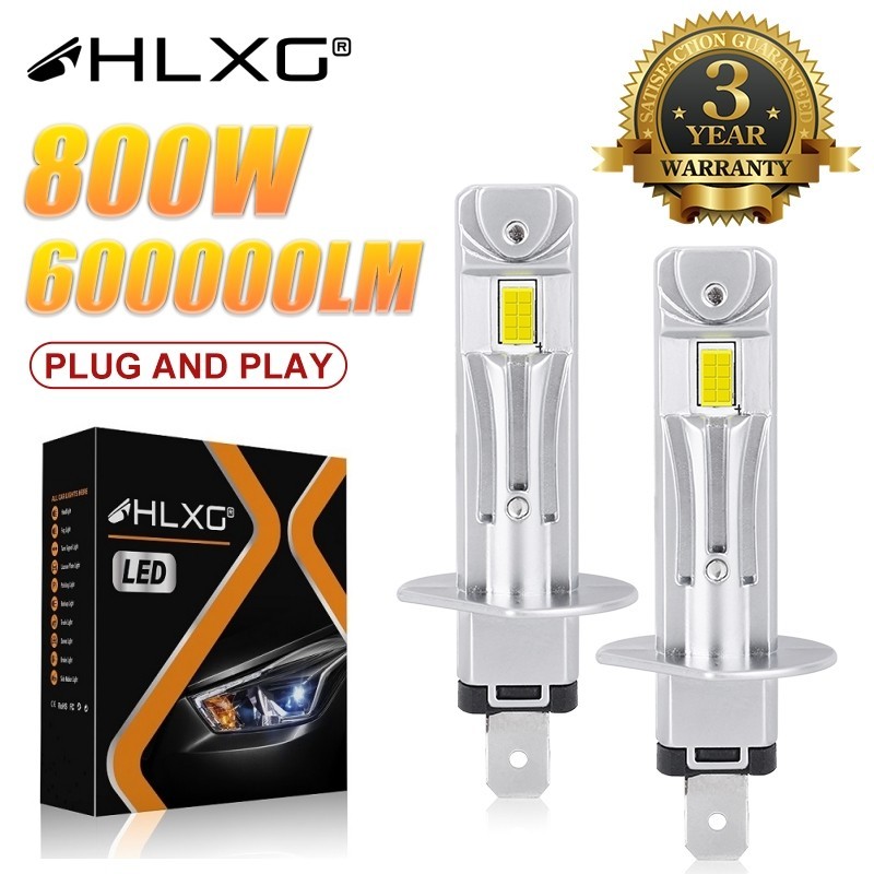 2PCS Mini H1 LED Canbus Headlight 800W 600000LM Plug and play Turbo led ...