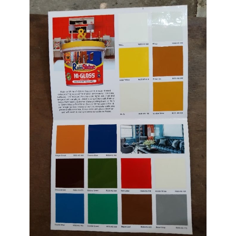 RAIN OR SHINE HI-GLOSS DIAMOND SHINE COLOR CHART | Shopee Philippines