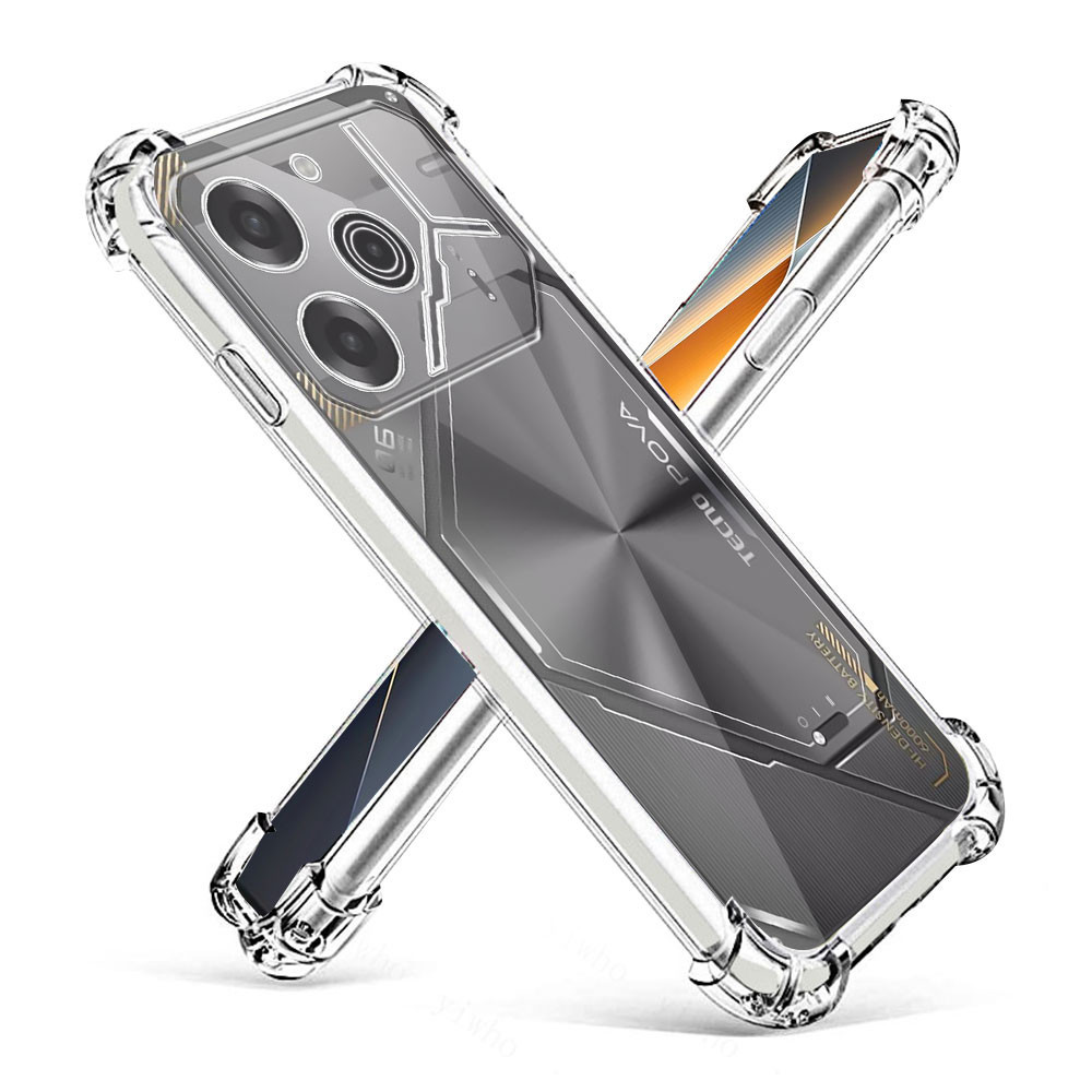 For Tecno Pova 6 Pro LI9 Case Clear Shockproof Silicone Soft TPU Cover For Tecno Pova 6 Coque on ...