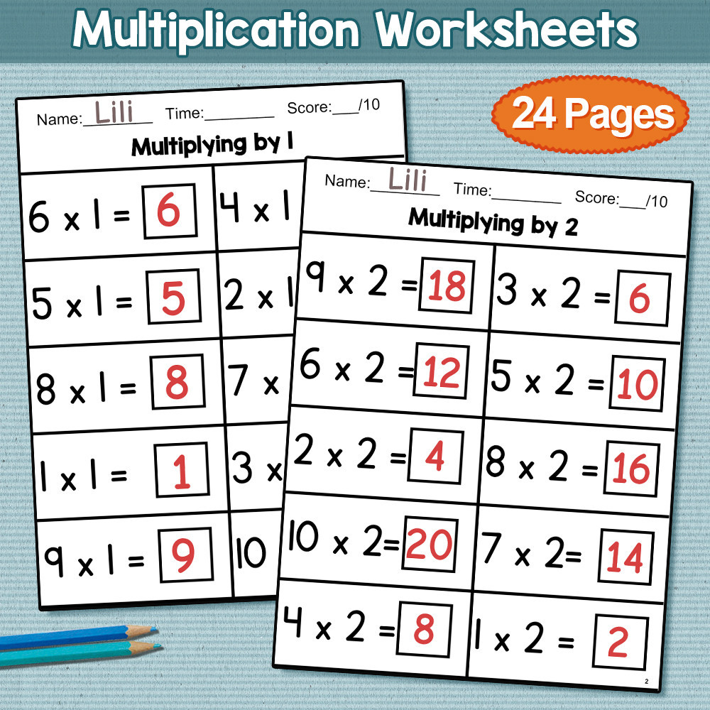 Multiplication Division Math Workbook for Kids Children Homeschool ...