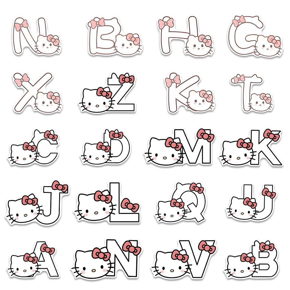 Letter Hello Kitty Sticker Sanrio Kitty Handbook DIY Luggage Waterproof ...
