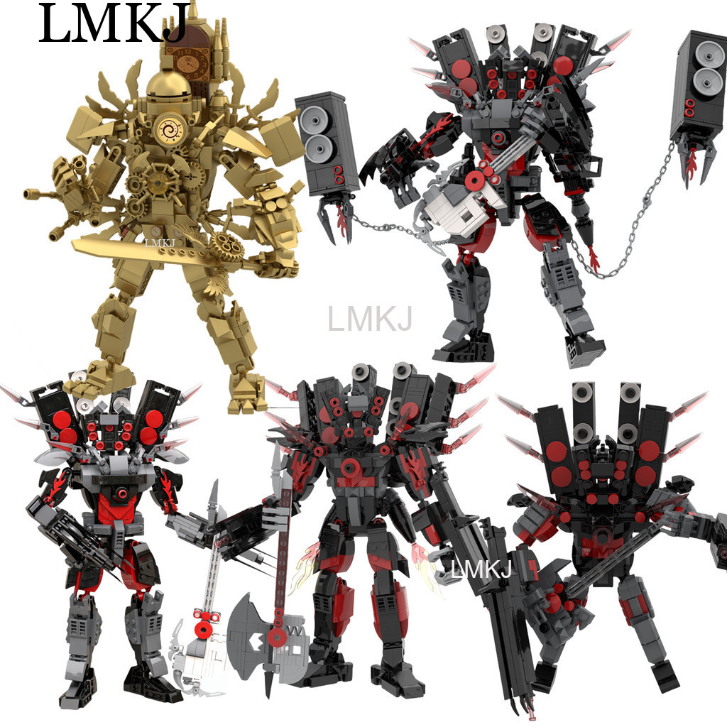 HOT NEW Lego Golden Titan Clock Man vs Titan Guitar sound Man Building ...